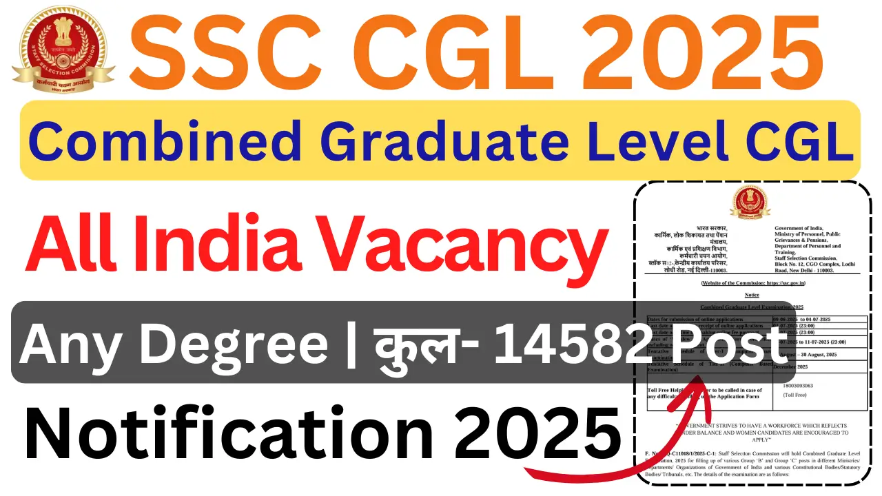 SSC Combined Graduate Level CGL Exam Notice 2025 - Naukarinew.in