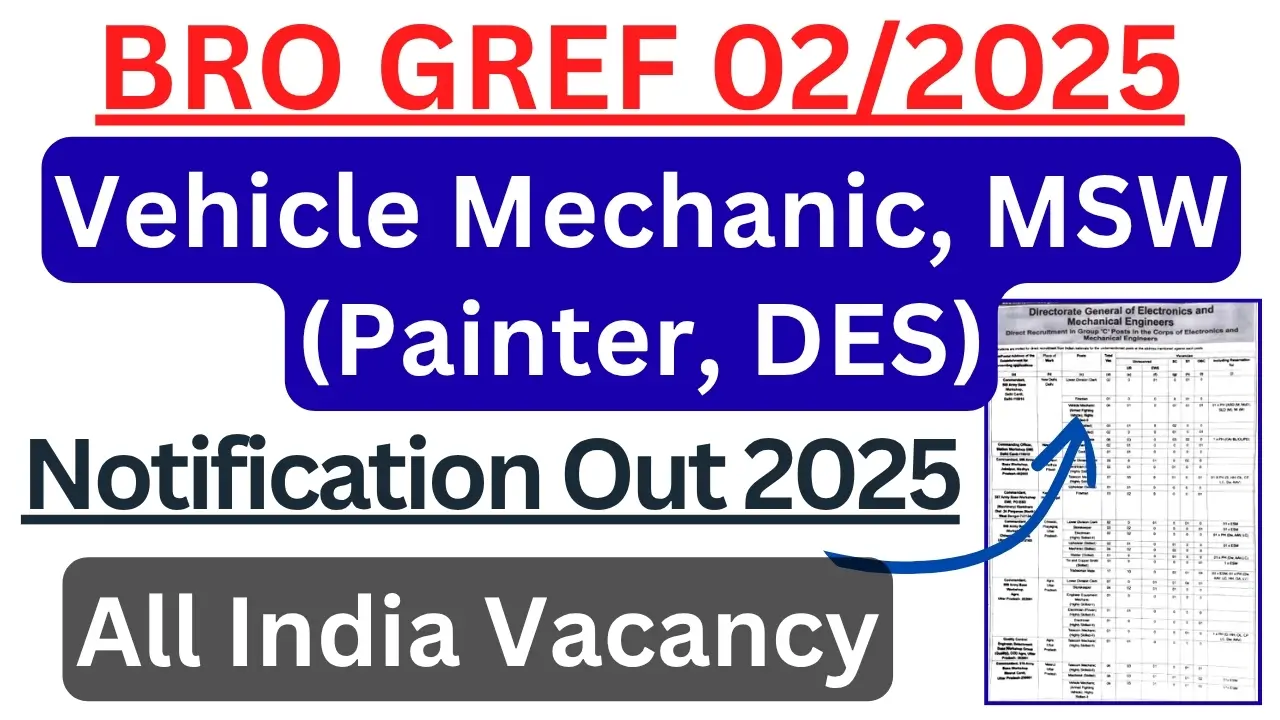 BRO GREF Various Post Notificaiton 2025 - Naukarinew.in